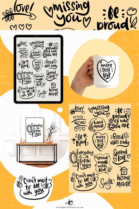 Procreate Brushes Hand Written Positive Quote Procreate Stamp Brush For