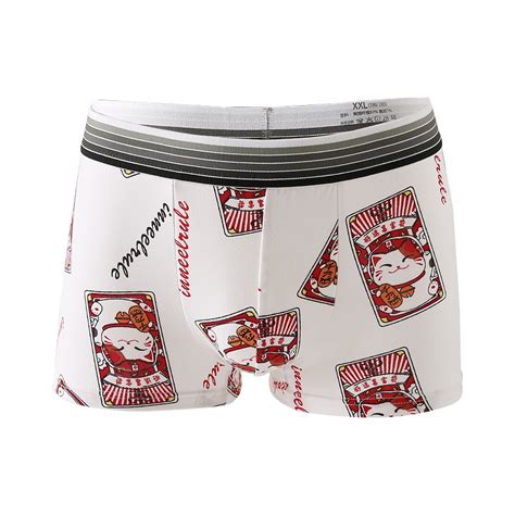Ropa Interior De Dibujos Animados Para Hombre Cintura Media Boxers