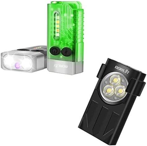 BORUIT V10 Small Powerful EDC Flashlight with 365nm UV Black Light and ...