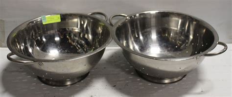 Stainless Steel Colander Qt 8 Set 2 Pc