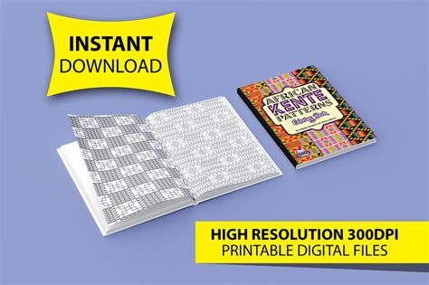 African Kente Patterns Coloring Book Adinkra African Stools Adult