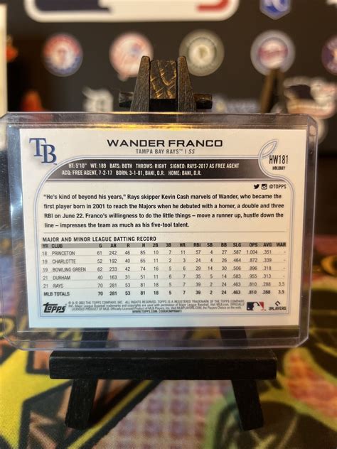 2022 Topps Holiday Wander Franco Metallic Snowflake Gold Cup Rc Hw181