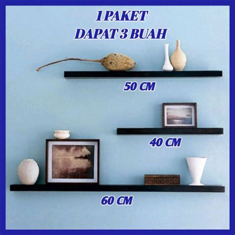Jual 06 RAK AMBALAN AMBAL SUSUN TEMPEL DINDING KAYU ASTETIK PANJANG 30