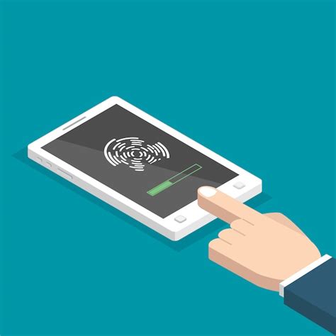 Premium Vector Unlocked With Fingerprint Button Isometric Access Via