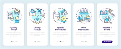 Premium Vector Qms Document Structure Onboarding Mobile App Screen