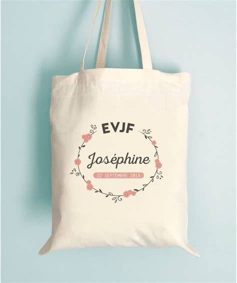 Tote bag EVJF personnalisable en coton pour future mariée Sac EVJF