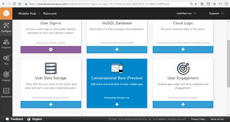 introducing amazon lex and conversational bots on mobile hub front