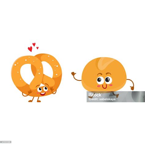 독일 꽈 배기와 영어 롤빵 아침 빵 베이커리 문자 미소 갈색에 대한 스톡 벡터 아트 및 기타 이미지 갈색 곡초류 공란