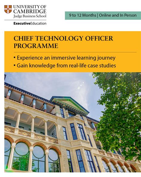 Cambridge Judge Business School Chief Technology Officer Programme On
