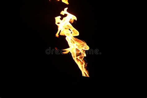 Yellow Fire Flames Isolated On A Black Background Stock Illustration