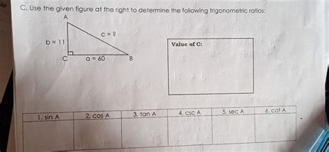 Solved Te C Use The Given Figure At The Right To Determine The