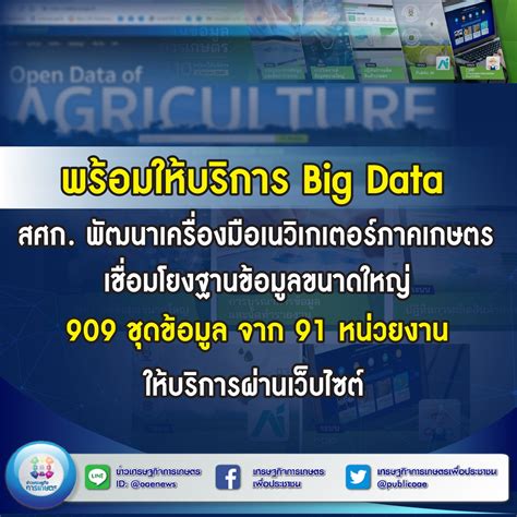 💚💚พร้อมให้บริการ Big Data เศรษฐกิจการเกษตรเพื่อประชาชน