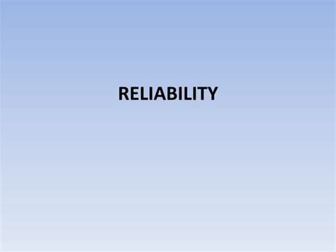 Validity And Reliability Ppt