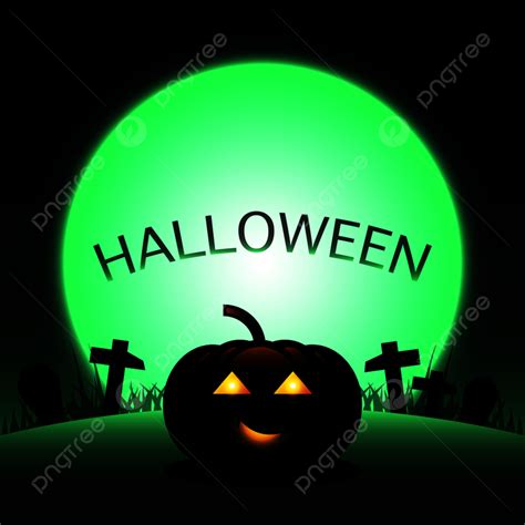 Halloween Pumpkin Created Green Moon Background Abstract Holiday