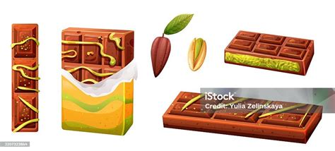 투명한 배경에 녹색 피스타치오 크림을 곁들인 우유 두바이 초콜릿 세트 개체 그룹에 대한 스톡 벡터 아트 및 기타 이미지 개체 그룹 검은색 견과 Istock