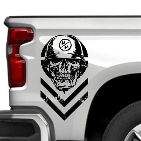 Metal Mulisha Army Skull Weathered Bedside Graphic Decal Set Of 2