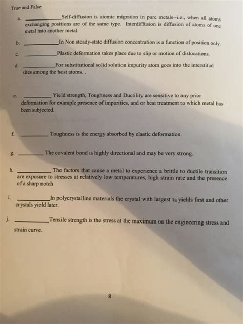 Solved True And False Self Diffusion Is Atomic Migration In