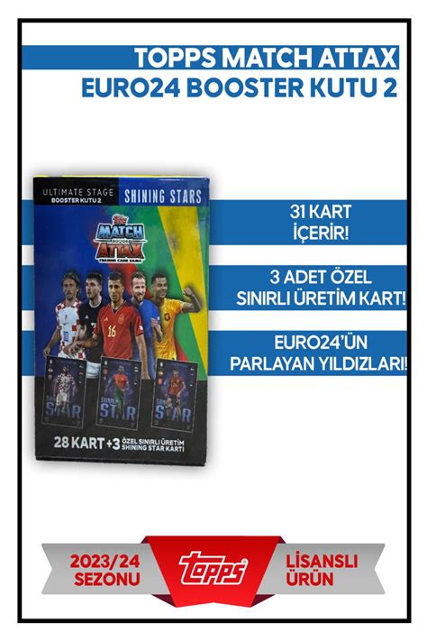 Topps Euro 2024 Match Attax Booster Tin 2 Shining Stars Fiyatı