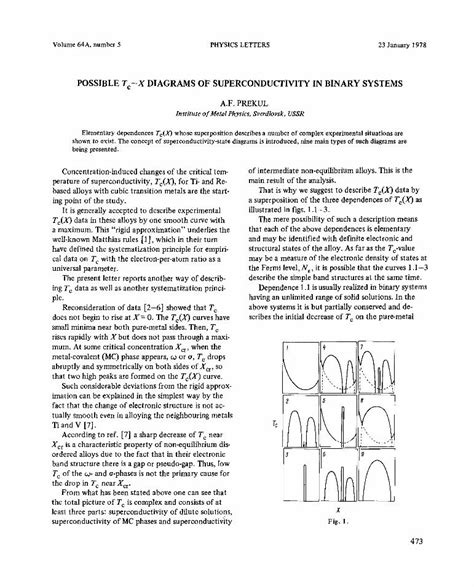 Pdf Possible Tc X Diagrams Of Superconductivity In Binary Systems