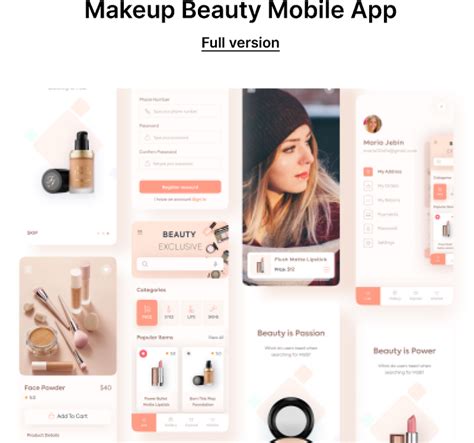 makeup beauty mobile app figma