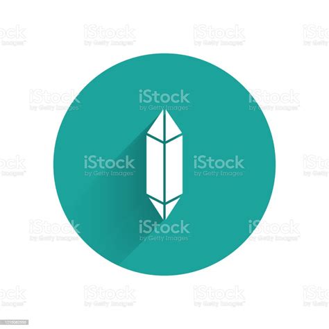 긴 그림자로 고립 된 흰색 매직 스톤 아이콘 판타지 크리스탈 게임 보석 보석입니다 녹색 원 버튼입니다 벡터 일러스트레이션 0명에 대한 스톡 벡터 아트 및 기타 이미지