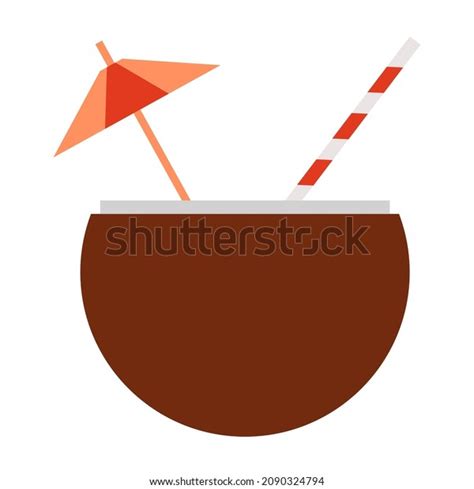 코코넛 드링크 플랫 클라이파트 벡터 그림 스톡 벡터로열티 프리 2090324794 Shutterstock