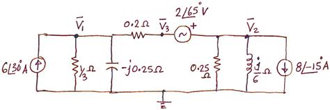 Solved Find The Phasor Voltages V1 V2 And V3 In The Circuit Below