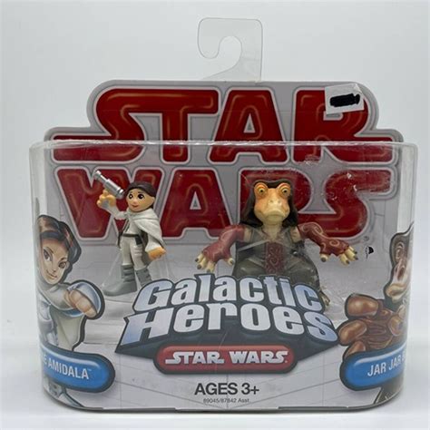 Star Wars Galactic Heroes Padme Jar Jar Binks Figure Set Etsy