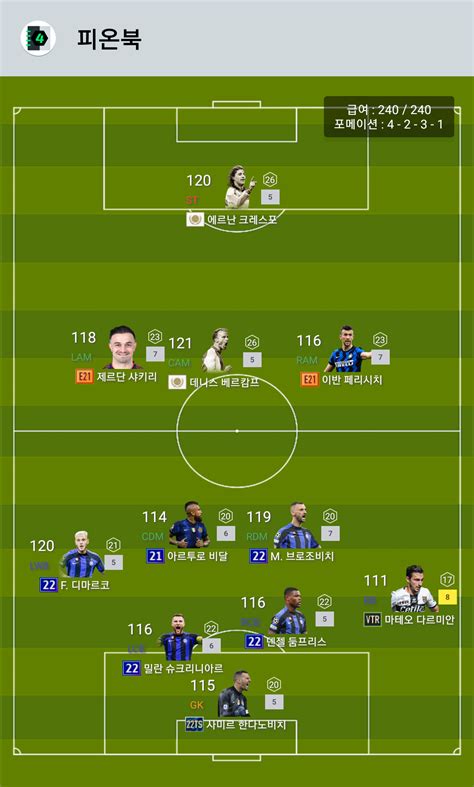인테르 Vs 리버풀 추천 부탁드립니다 Ea Fc 온라인 에펨코리아