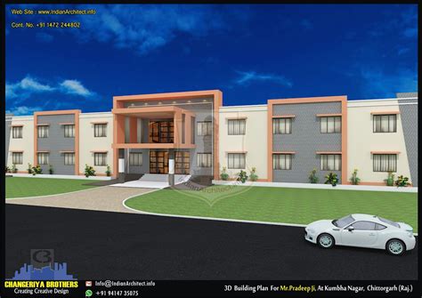 Modern School Building Elevations