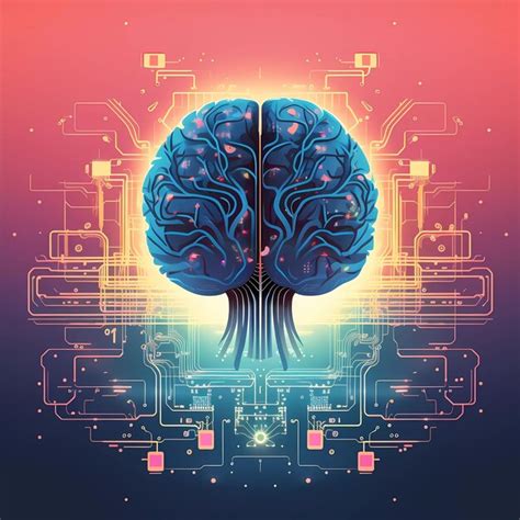Premium Photo Illustration Of Human Brain And Artificial Intelligence