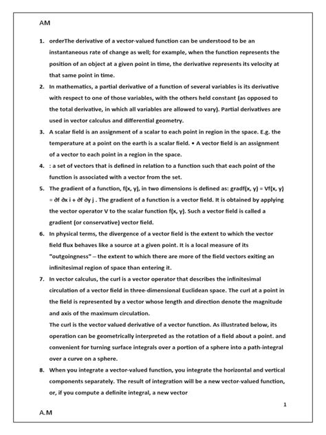 Vector Calculus Pdf Euclidean Vector Integral