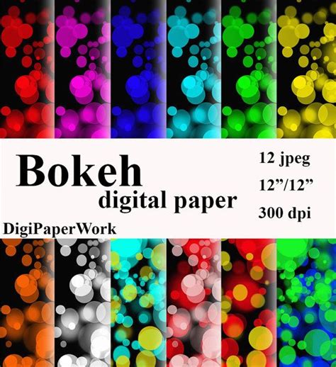 Bokeh Digital Paper Bokeh Pattern Instant Download Bokeh Etsy
