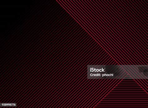 검은 백그라운드와 텍스처에 추상 스트라이프 레드 라인 패턴 오버레이 기하학적 크리에이 티브와 영감 디자인입니다 검은색에 대한 스톡 벡터 아트 및 기타 이미지 Istock