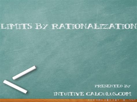 Limits By Rationalization Pdf
