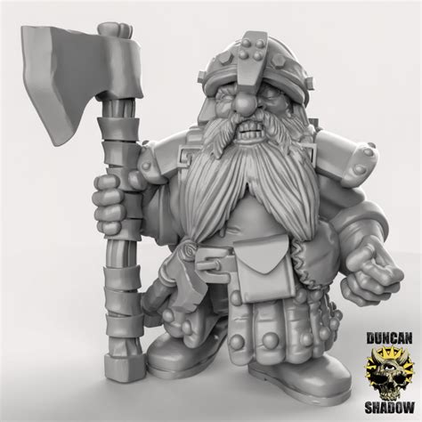 3d Printable Dwarf Hero Adventurers Pre Supported By Duncan Shadow