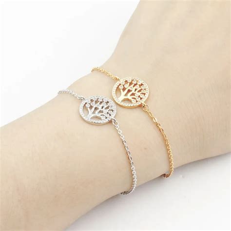 Clear Crystal Tree Of Life Lucky Charm Bracelet Chain Friendship Cz