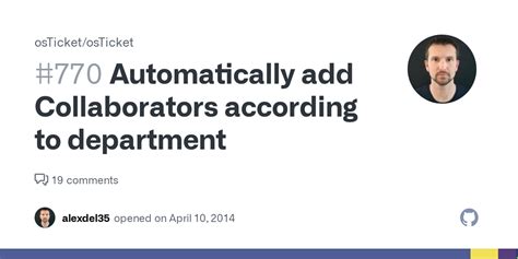 Automatically Add Collaborators According To Department · Issue 770