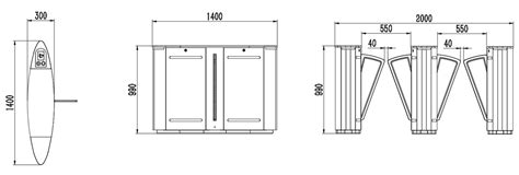 High Security Face Recognition Fingerprint Access Control Swing Flap Barrier Gate