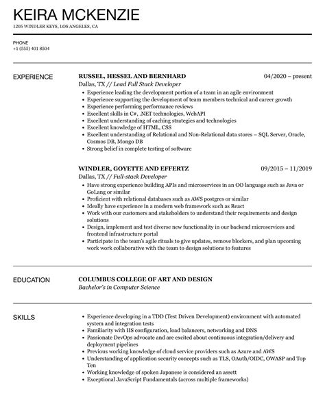 Full Stack Developer Resume Samples Velvet Jobs