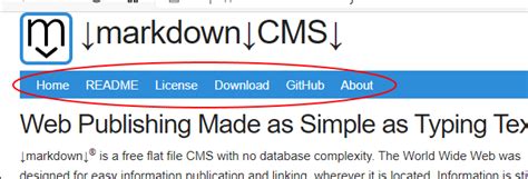 Set A Menu In Markdown Cms Tek Eye