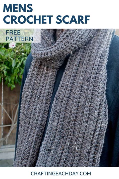 Mens Ribbed Scarf Free Crochet Pattern Crafting Each Day