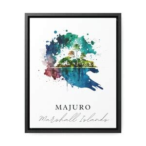 Majuro Marshall Islands Art Print Watercolor Travel Poster Etsy