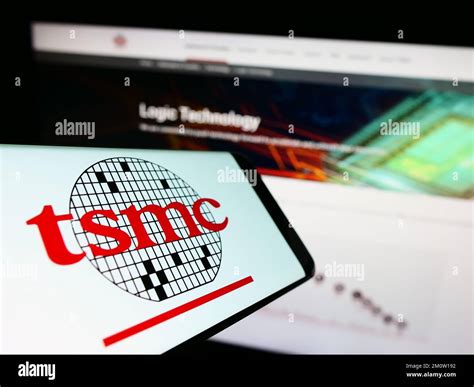 Mobile Phone With Logo Of Company Taiwan Semiconductor Manufacturing