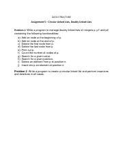 Assignment Circular Linked Lists Doubly Linked Lists Pdf DATA STRUCTURE Assignment