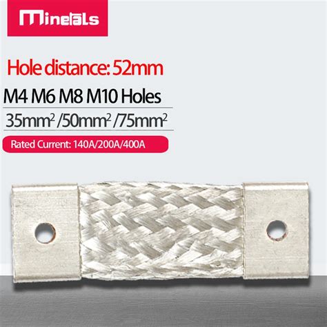 Soft Bus Bar 140a 200a 400a 52mm Hole Distance M4 M6 M8 M10 Flexible