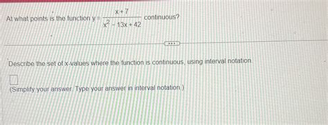 solved at what points is the function y x 7x2 13x 42