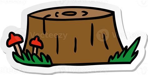 Sticker Cartoon Doodle Of A Tree Log 44925341 Png