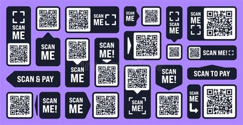 Scan Me Qr Code Sticker Online Payment Stock Vector Illustration Of