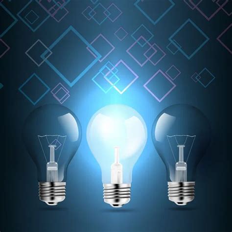 Light Bulb Lamps Conceptual Illustration On Background With Rhom